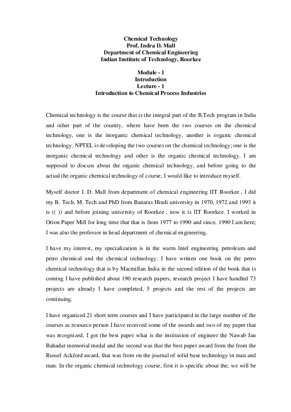 (PDF) Chemical Technology