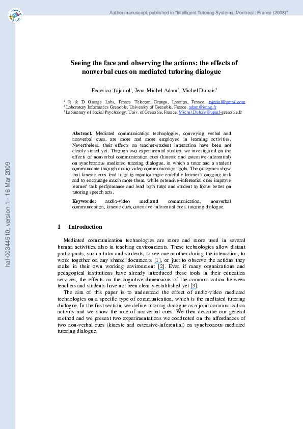 (DOC) NONVERBAL IMMEDIACY IN THE CLASSROOM | Giota Stavropoulou ...