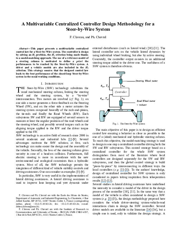(PDF) A multivariable centralized controller design methodology for a ...