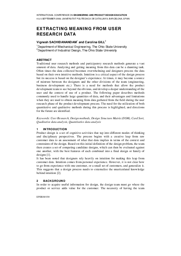 (PDF) Extracting Meaning from User Research Data