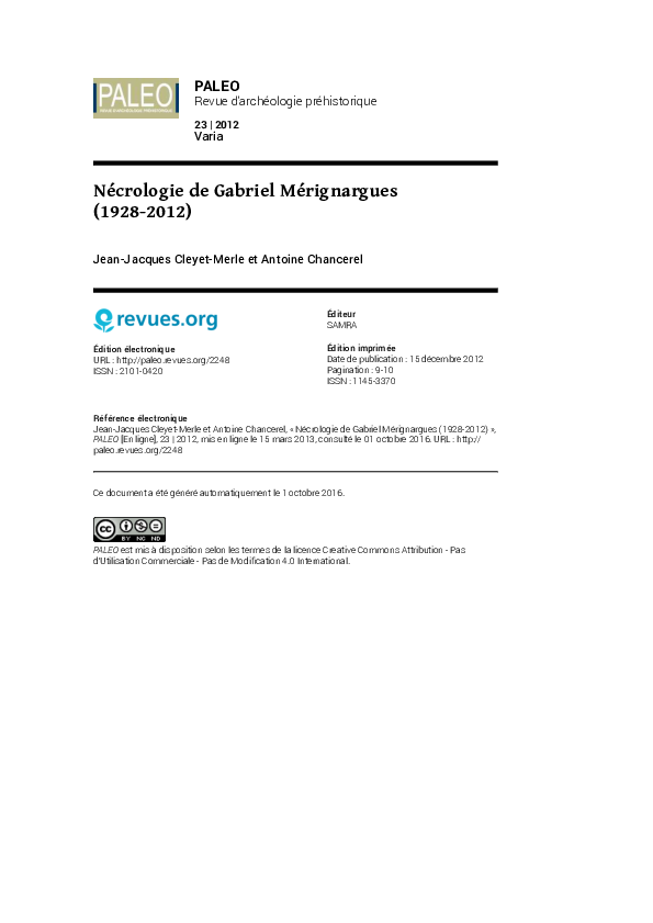 (PDF) Nécrologie de Gabriel Mérignargues (1928-2012)