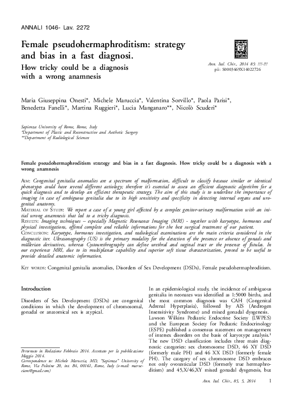 (PDF) Female pseudohermaphroditism: strategy and bias in a fast ...