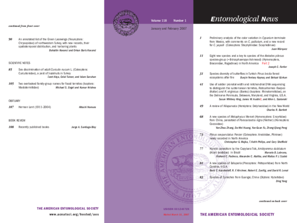 (PDF) A New Species of Tallaperla (Plecoptera: Peltoperlidae) from ...