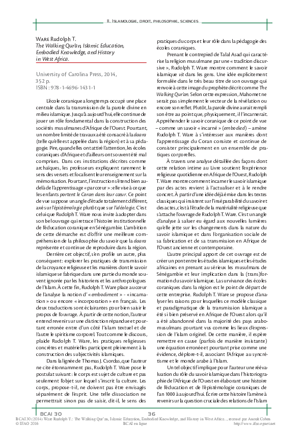 (PDF) 2016, Rudolph T. Ware, The Walking Qur’an (Chapel Hill, UNC Press ...