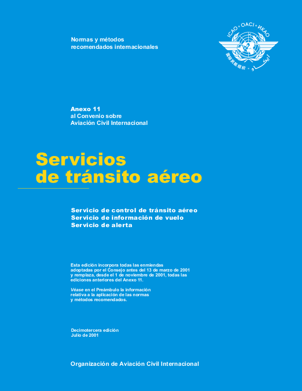 (PDF) Servicios de tránsito aéreo Anexo 11 al Convenio sobre Aviación Civil Internacional ...