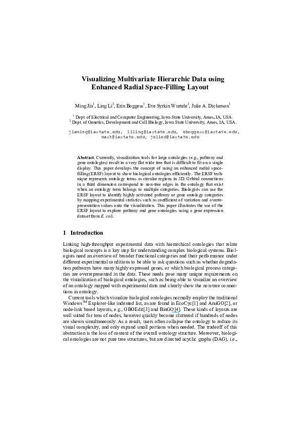 Pdf Visualizing Multivariate Hierarchic Data Using Enhanced Radial Space Filling Layout