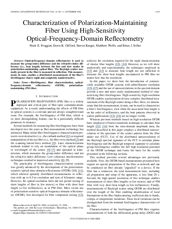 (PDF) Characterization of polarization maintaining photonic crystal ...
