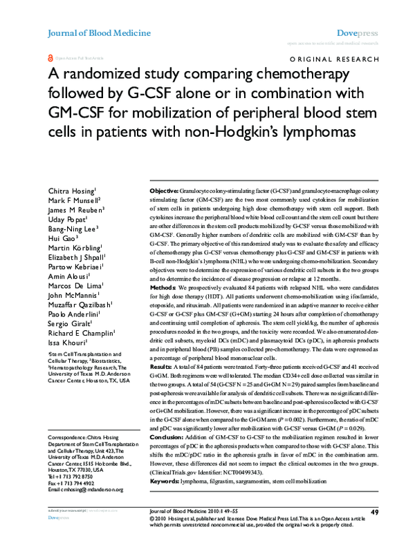 (PDF) A randomized study comparing chemotherapy followed by G-CSF alone ...