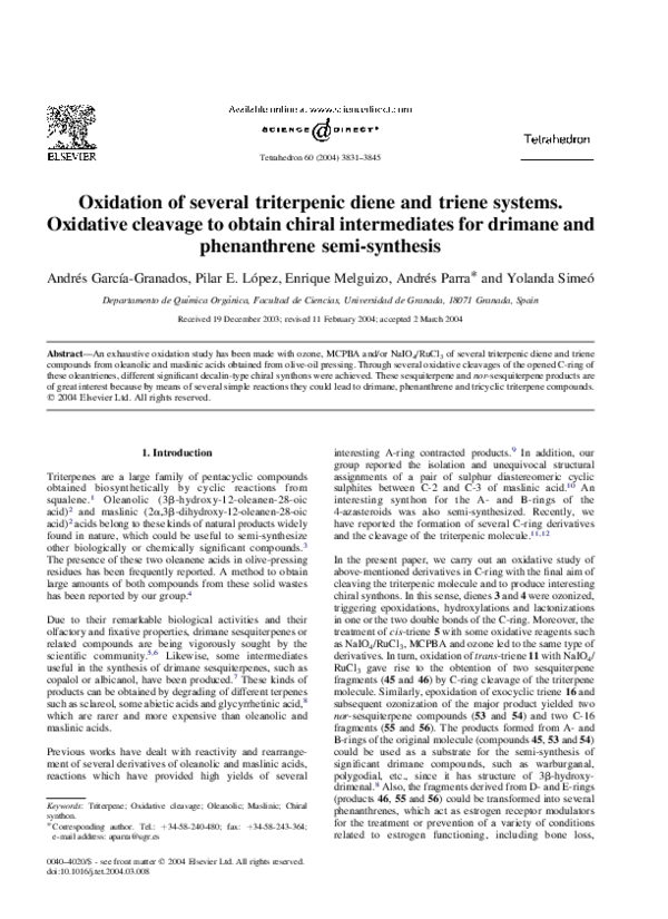 (PDF) Oxidation of several triterpenic diene and triene systems ...