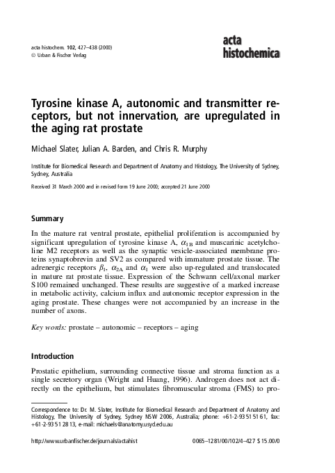(PDF) Tyrosine kinase A, autonomic and transmitter receptors, but not ...