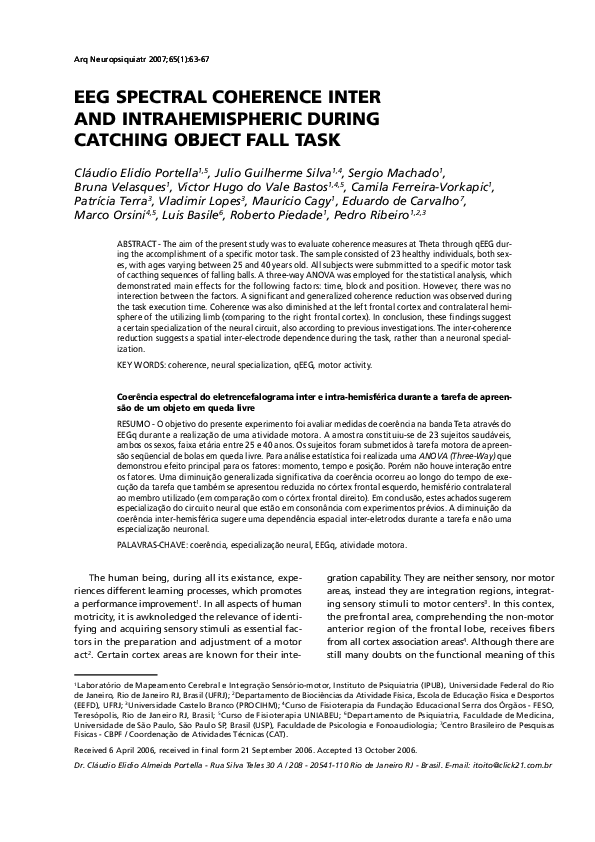 (PDF) EEG spectral cohrence inter and intrahemispheric during catching ...