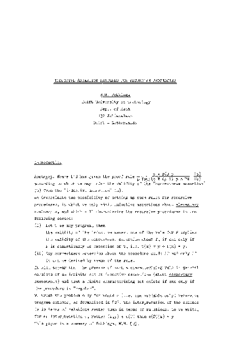 (PDF) Inductive assertion patterns for recursive procedures