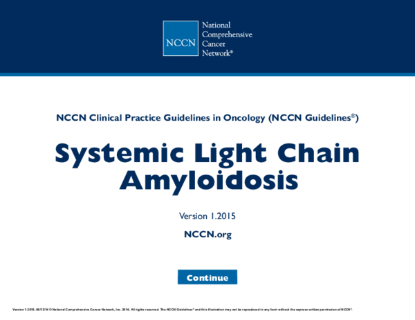 (PDF) NCCN Clinical Practice Guidelines in Oncology (NCCN Guidelines ® ) Systemic Light Chain ...
