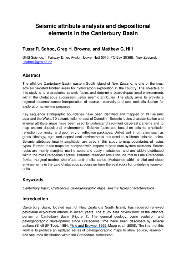 (PDF) Seismic attribute analysis and depositional elements in the ...