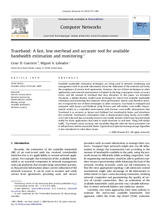 (PDF) Traceband: A fast, low overhead and accurate tool for available ...