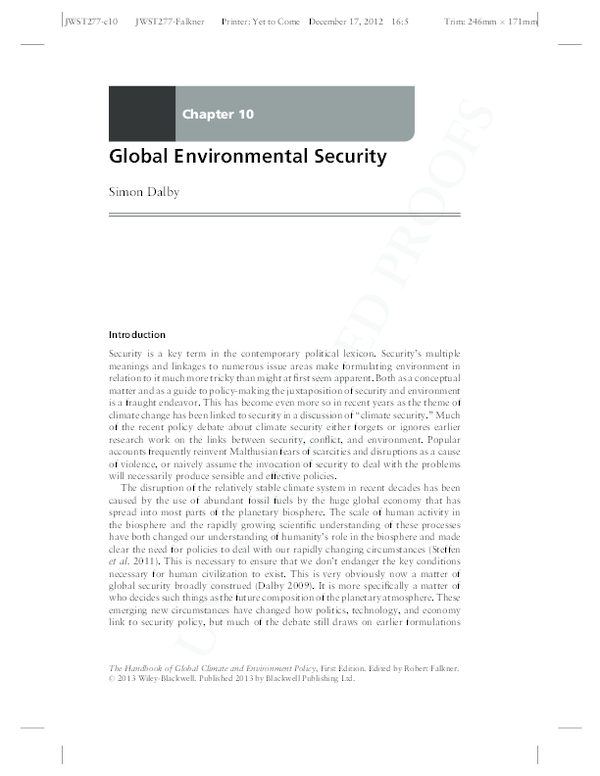 (PDF) Global Environmental Security