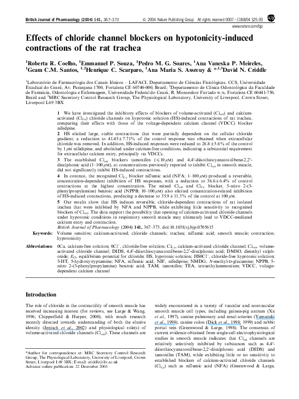 (PDF) Effects of chloride channel blockers on hypotonicity-induced ...