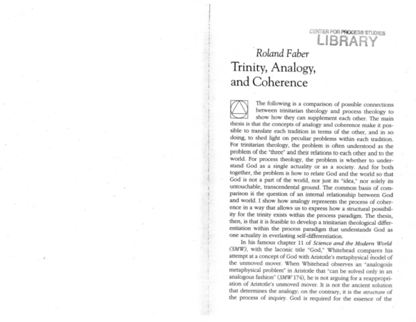 (PDF) Trinity, Analogy and Coherence