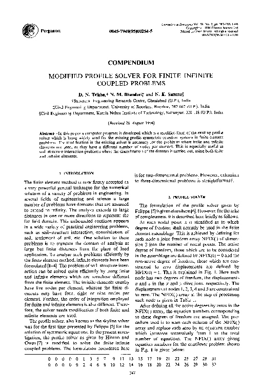 (PDF) Modified profile solver for finite-infinite coupled problems