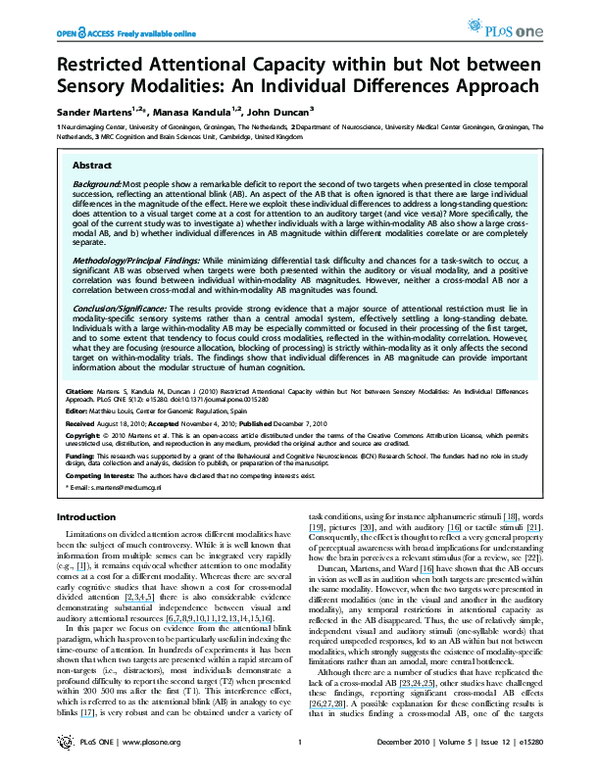 (PDF) Restricted attentional capacity within but not between sensory ...