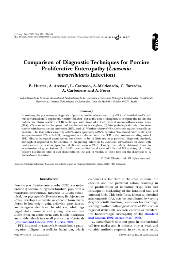 (PDF) Comparison of Diagnostic Techniques for Porcine Proliferative ...