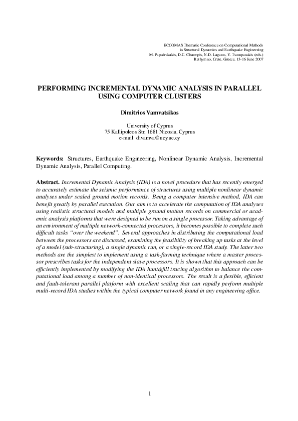 Pdf Performing Incremental Dynamic Analysis In Parallel Using Computer Clusters
