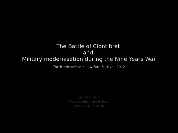 (PPT) The Battle of Clontibret and military modernisation during the ...