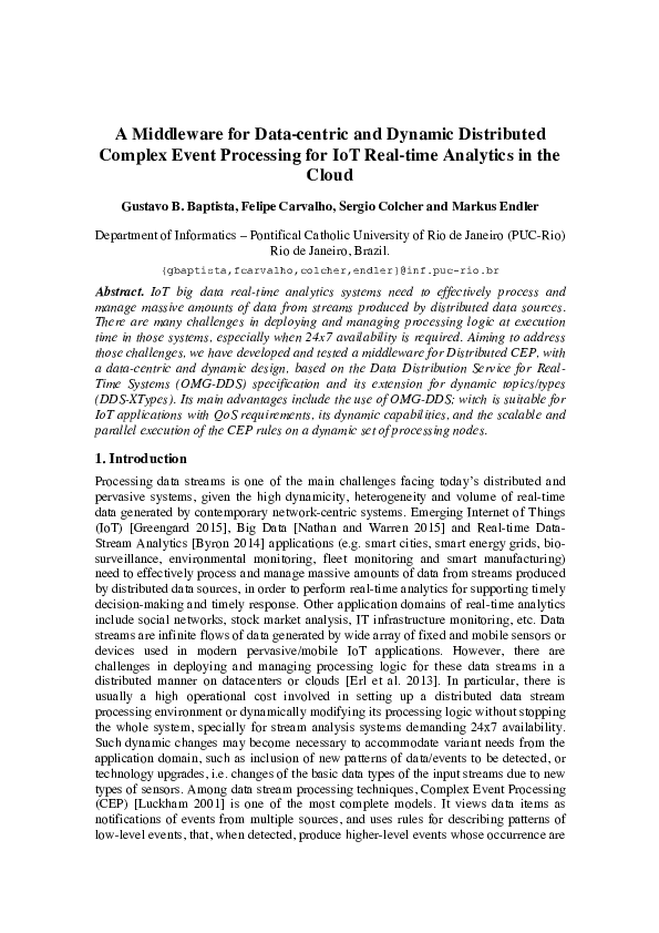 Pdf A Middleware For Data Centric And Dynamic Distributed Complex