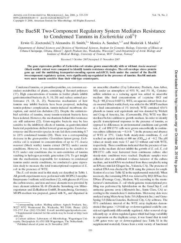 (PDF) The BaeSR two-component regulatory system mediates resistance to ...