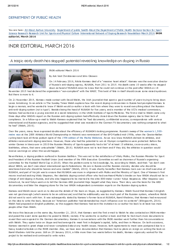 (PDF) A tragic early death has stopped potential revealing knowledge on ...