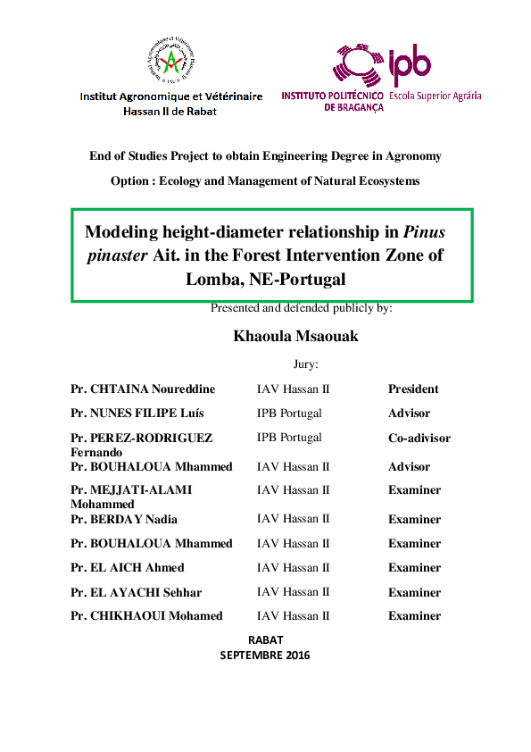 (PDF) End of Studies Project to obtain Engineering Degree in Agronomy ...