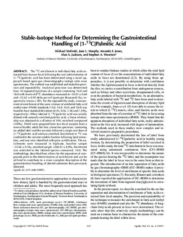 (PDF) Stable-isotope method for determining the gastrointestinal ...