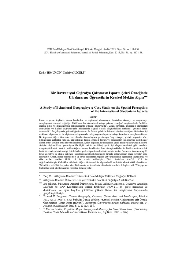 (PDF) A Study of Behavioral Geography: A Case Study on the Spatial ...
