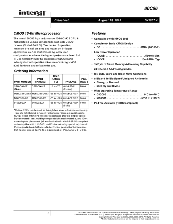 (PDF) 80C86 CMOS 16-Bit Microprocessor (PDF) 80C86 CMOS 16-Bit Microprocessor