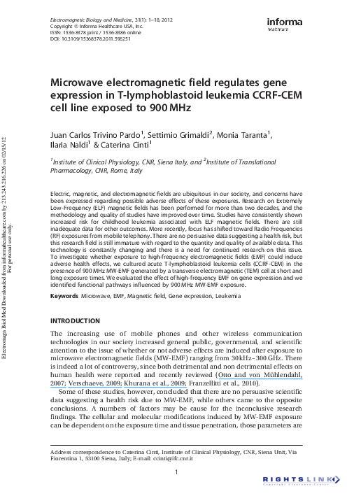 (PDF) Microwave electromagnetic field regulates gene expression in T ...
