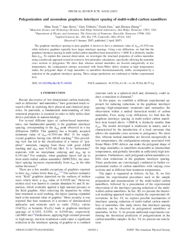 (PDF) Polygonization and anomalous graphene interlayer spacing of multi ...