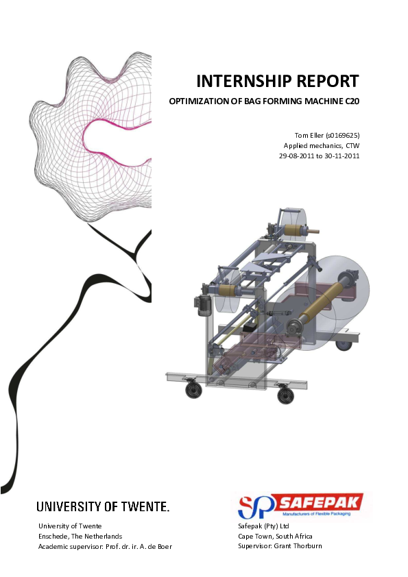 (PDF) INTERNSHIP REPORT OPTIMIZATION OF BAG FORMING MACHINE C20 | Mohamed Munir - Academia.edu