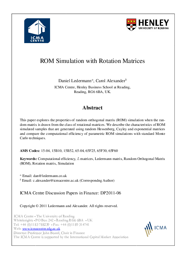 Pdf Rom Simulation With Random Rotation Matrices
