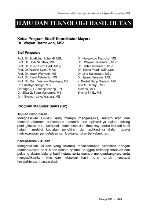 (PDF) Program Magister Sains (S2