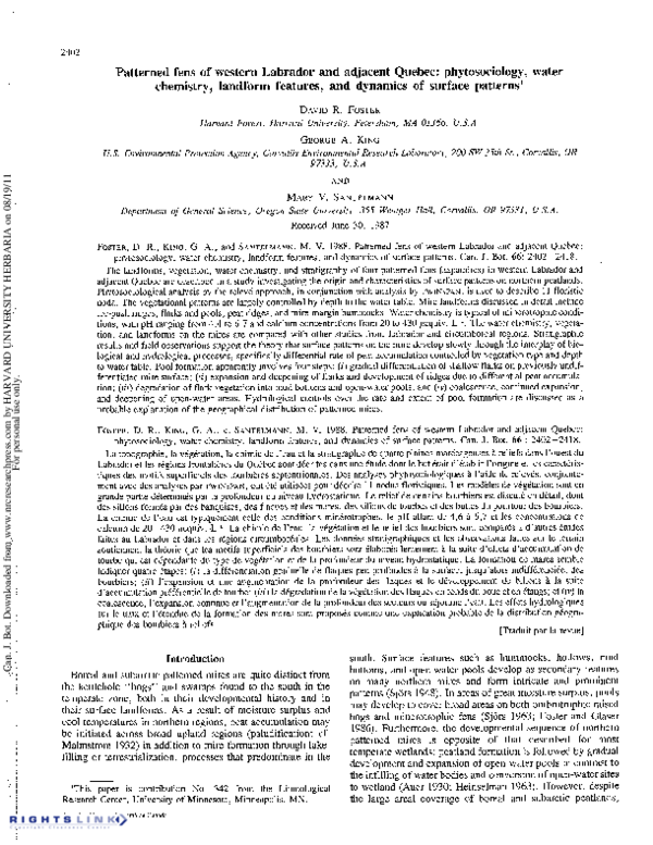 (PDF) Patterned fens of western Labrador and adjacent Quebec ...