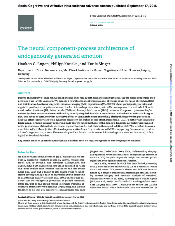 (PDF) The neural component-process architecture of endogenously ...