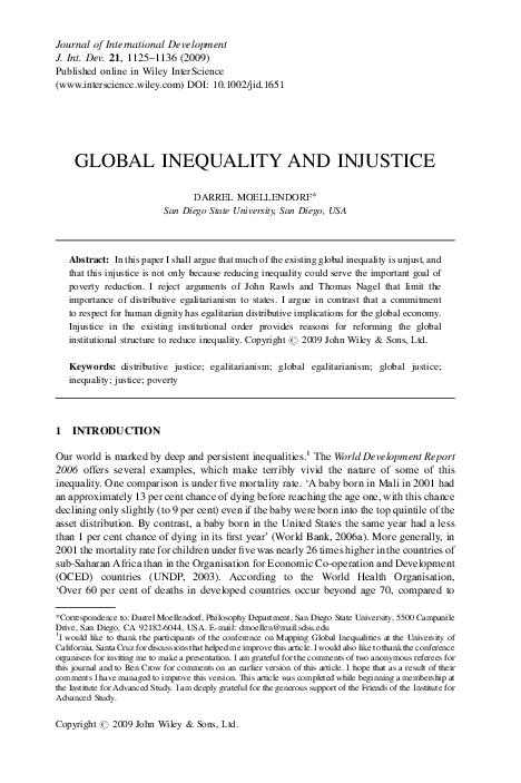 (PDF) Global inequality and injustice