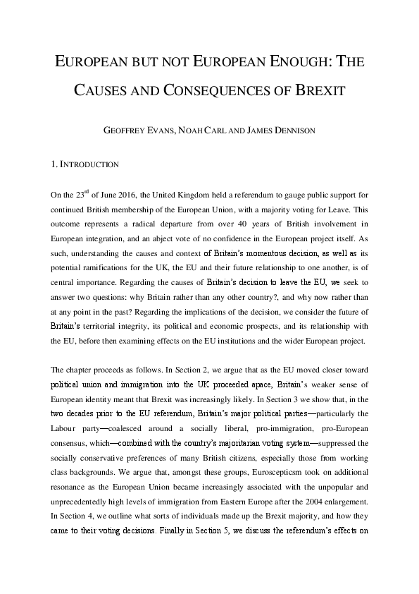 (PDF) EUROPEAN BUT NOT EUROPEAN ENOUGH: THE CAUSES AND CONSEQUENCES OF ...