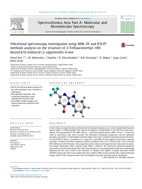 Pdf Vibrational Spectroscopy Investigation Using Ab Initio And