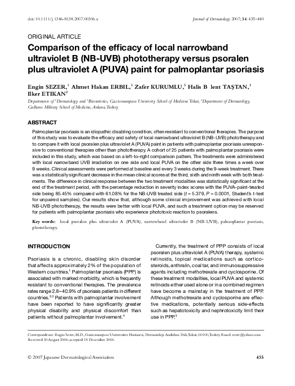 (PDF) Comparison of the efficacy of local narrowband ultraviolet B (NB ...