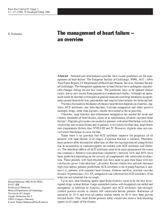 (PDF) The management of heart failure - an overview