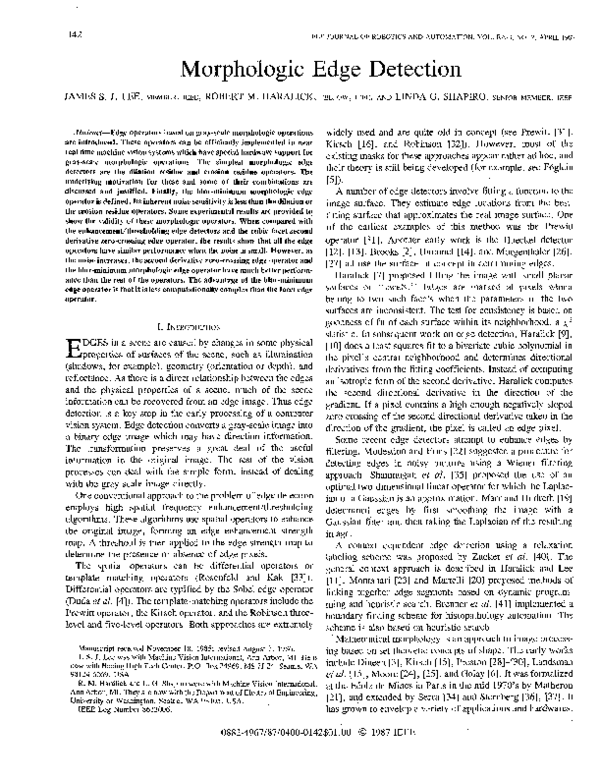 Pdf Morphologic Edge Detection