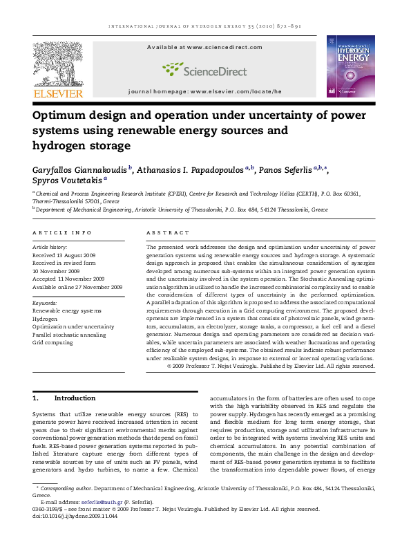(PDF) Optimum design and operation under uncertainty of power systems ...