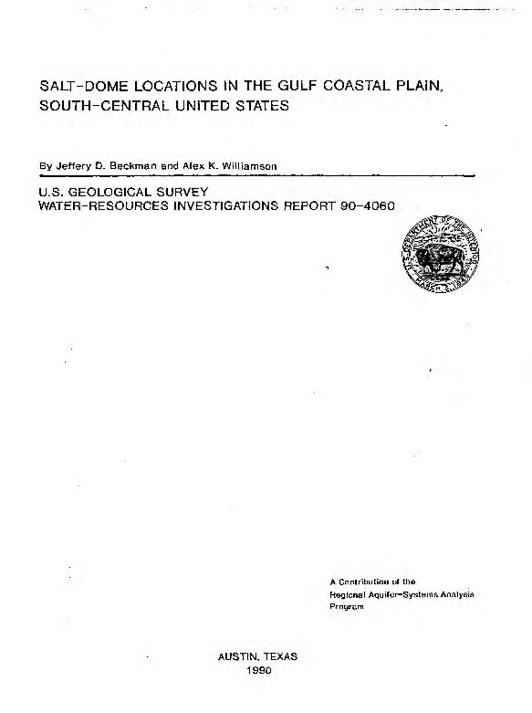 (PDF) SALT-DOME LOCATIONS IN THE GULF COASTAL PLAIN, SOUTH-CENTRAL ...