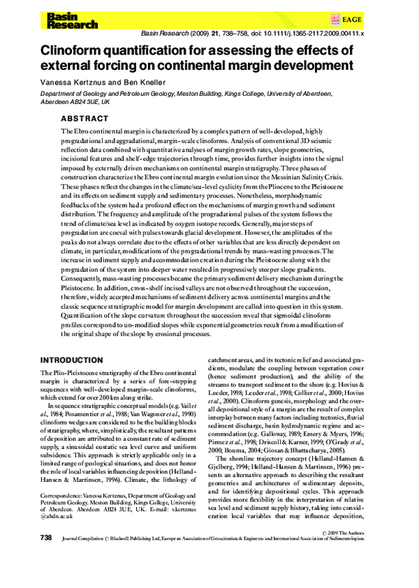 (PDF) Clinoform quantification for assessing the effects of external ...